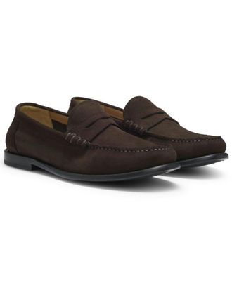 HUGO BOSS Loafer Tevan aus Veloursleder mit Gummisohle in