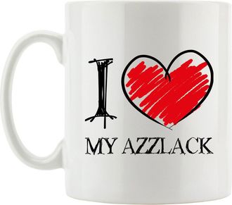 Pixxprint I Love My Azzlack Fun Tasse, ca. 300ml Fassungsverm&ouml;gen, Keramik Wei&szlig;, Sp&uuml;lmaschinenfest