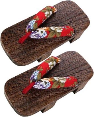 Frcolor Sabots Japonais De Bois Pantoufles Été Sabots De Maison Élégants Pour Femme