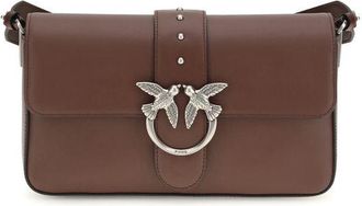 Pinko Braune Leder-Schultertasche