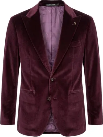 Tagliatore Veste en velours crois&eacute;e - Homme - Vestes - Rouge - Taille: M