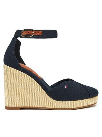 Tommy Hilfiger Halbschuhe Flag High Wedge Espad Closed Toe FW0FW08494 Dunkelblau