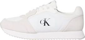 Calvin Klein Baskets Homme Retro Sock Lace Up avec Logo, Blanc (Bright White/Black), 45