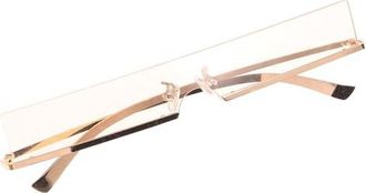 Beaupretty Lunettes de Soleil sans Monture Rectangulaires pour Femme Petit Cadre Métallique Rose Protection Légère et Flexible Mode Chic pour Extérieur et Plage 