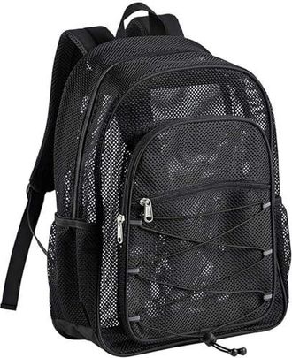 Generic Sac &agrave; dos en maille robuste, sac &agrave; dos universitaire en maille semi-transparent avec sangles &eacute;lastiques et rembourr&eacute;es confortables pour les trajets, 