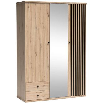 Furnix Kleiderschrank callini C-23 Dreit&uuml;rig Schrein mit Spiegel Artisan - Furnix