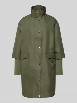 Zero Mantel mit Pattentaschen und Stehkragen