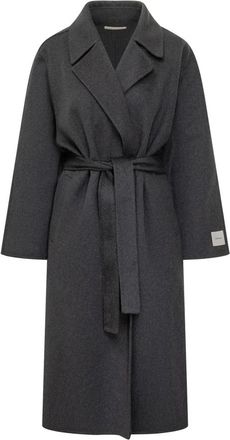Calvin Klein Femme, Manteaux, Brun, Taille: 40 FR Belted Wool Trench Coat