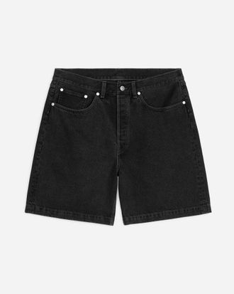 Arket Lockere Jeansshorts -Schwarz