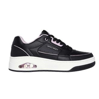 Skechers Uno Court Sneaker f&uuml;r Damen, Leder (Schwarz/Flieder)