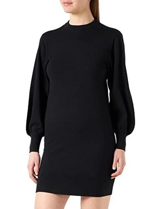 Only Femme Onllabelle Life L/S Dress KNT Noos Robe, Noir, L EU