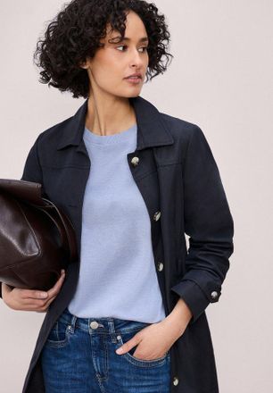 Street One Rundhalspullover Rundhalsausschnitt