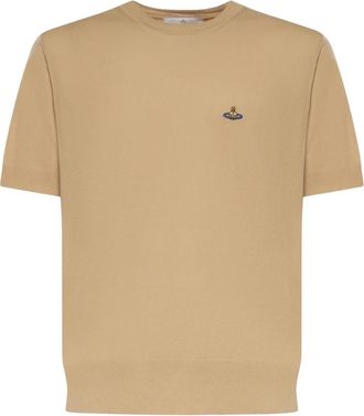 Vivienne Westwood Homme, Pulls, Beige, Taille: XL T-shirt ras du cou en coton