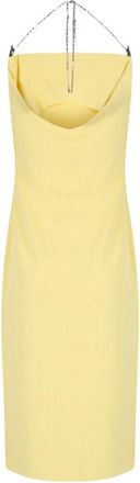 Bottega Veneta Femme, Robes, Jaune, Taille: 40 FR Abito Midi Misto Viscosa