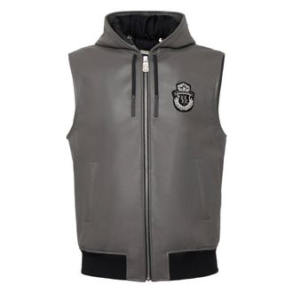 Billionaire Boys Club Homme, Vestes, Gris, Taille: XS Gilet en cuir sans manches