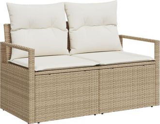 vidaXL Canapé de jardin avec coussin Beige 120 x 62 x 69 cm polyrotin Vidaxl