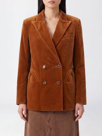 Blaz&eacute; Milano Zweireihiger Blazer aus Baumwollsamt von mit steigendem Revers