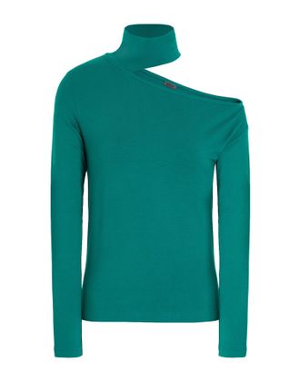 8 by YOOX VISCOSE CUT-OUT L/SLEEVE TOP