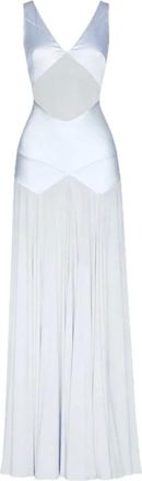 Self Portrait Femme, Robes, Bleu, Taille: 38 FR Robe Maxi &agrave; Col en Dentelle