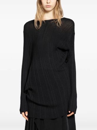 Yohji Yamamoto Bluse mit Biesen - Schwarz
