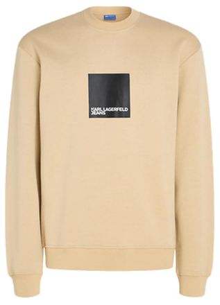 Karl Lagerfeld Herren, Box Logo Sweat, Normale Passform, Beige, XS