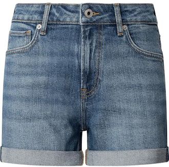 Pepe Jeans London Fitted Short Hw, Bleu (Denim-Ic8), 26W Femme