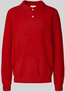 Forét Regular Fit Poloshirt aus Woll-Mix mit Knopfleiste