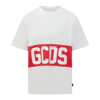 GCDS Band Logo T-shirt - - Tops - Herren - Wei&szlig; - M
