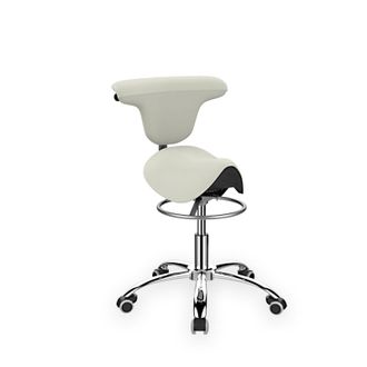 Generic Ergonomischer Sattelstuhl mit R&uuml;ckenlehne, h&ouml;henverstellbarer Arbeitsstuhl, geeignet for Massage, Sch&ouml;nheitssalons, Spas und B&uuml;ros(White)