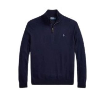 Polo Ralph Lauren Woll-Pullover mit halbem Rei&szlig;verschluss - - Sweatshirts & Hoodies - Herren - Blau - XL