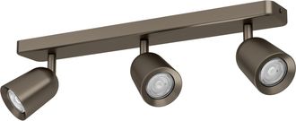 Eglo Deckenlampe 3-flammig Camaldoli, Deckenstrahler mit flexiblen drei Strahlern, Spot Deckenleuchte aus Stahl in Bronze, GU10 Fassung