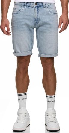 Indicode Shorts INDICODE INKaden, Herren, Gr. XXL, N-Gr, foam blau, Denim/Jeans, Obermaterial: 98% Baumwolle, 2% Elasthan, unifarben, regular fit knielang, Hos