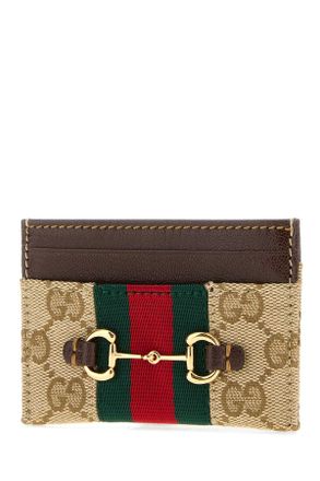 Gucci Womens Gg Fabric Card Holder Vintsanddkbrovrv Portafogli Wallet
