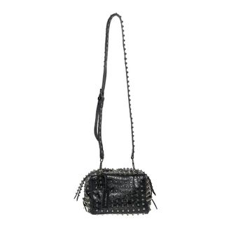 John Richmond Femme, Sacs, Noir, Taille: ONE Size Sac bandouli&egrave;re clout&eacute; avec fermeture &eacute;clair