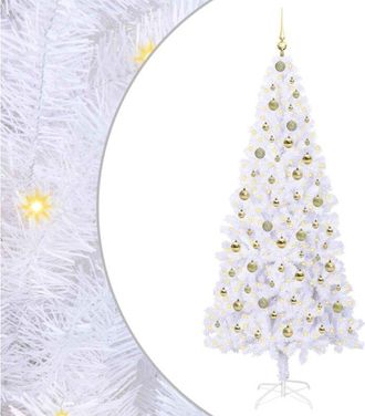 vidaXL K&uuml;nstlicher Weihnachtsbaum Wei&szlig; 210 cm PVC und Stahl vidaXL