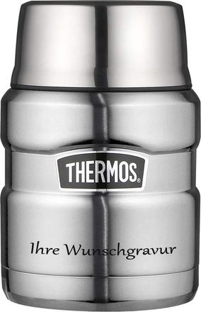 Thermos Essensbehälter King 0,45 L mit Löffel (Edelstahl, mit Namensgravur)