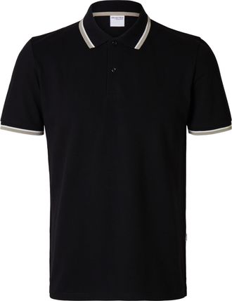 Selected Herren Slhslim-Atlas Sport Ss Polo, Schwarz, XXL EU