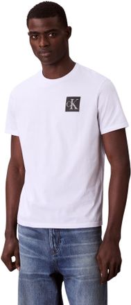 Calvin Klein Herren T-Shirt Kurzarm Gradient Monogram Logo aus Baumwolle, Wei&szlig; (Brilliant White), XL
