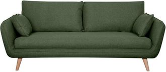 Miliboo Skandinavisches 3-Sitzer-Sofa Khaki creep