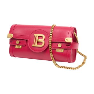 Balmain Womens B-Buzz 23 Shoulder Bag Pink Calfskin