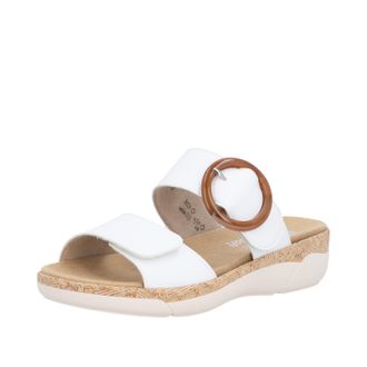 Remonte Pantolette REMONTE, Damen, Gr. 37, wei&szlig;, Lederimitat, unifarben, Schuhe Pantolette, Keilabsatz, Sommerschuh, Schlupfschuh mit Wechselfu&szlig;bett