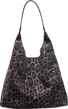 Generic Sac &agrave; bandouli&egrave;re 2025 en daim pour femme, sac fourre-tout boh&egrave;me avec poign&eacute;e sur le dessus, sac fourre-tout de voyage, Caf&eacute; l&eacute;opard, 20*13*7 cm