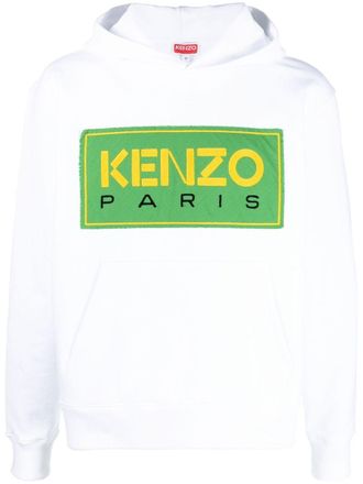 Kenzo Hoodie mit Logo-Patch - Weiß