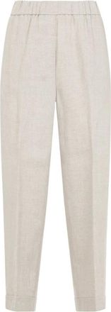 PESERICO Femme, Pantalons, Beige, Taille: 42 FR Linen Pants