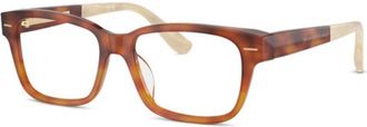 Brunello Cucinelli lunettes de vue &agrave; effet &eacute;cailles de tortue - Marron