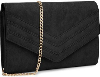 Miss Lulu Clutch Damen Wildleder-Optik Leichtgewicht Umh&auml;ngetasche f&uuml;r Hochzeiten Partys B&auml;lle