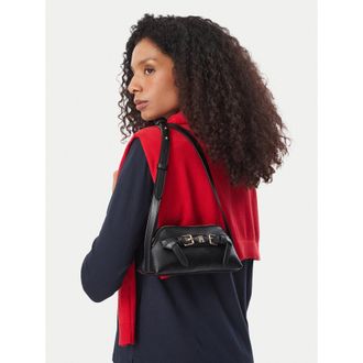 Tommy Hilfiger Handtasche Tommy Hilfiger Th Buckle Micro Crossover AW0AW19511 Schwarz