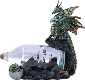 Nemesis Now The Adventure Dragon Flaschenfigur, Grün, 22 cm (U6005V2)