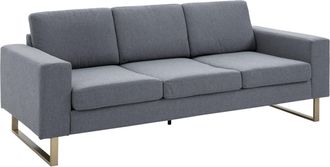 HOMCOM Polstersofa Fernsehsessel Stoffsofa Sitzmöbel mit Kissen Armlehne Leinen 200 x 82 x 78 cm Dunkelgrau