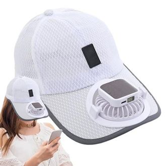 Generic Chapeau de fan - Chapeau de ventilateur &agrave; &eacute;nergie solaire r&eacute;glable &agrave; 180 degr&eacute;s | 3 vitesses portable et respirant pour golf, jardinage, sport, voyage